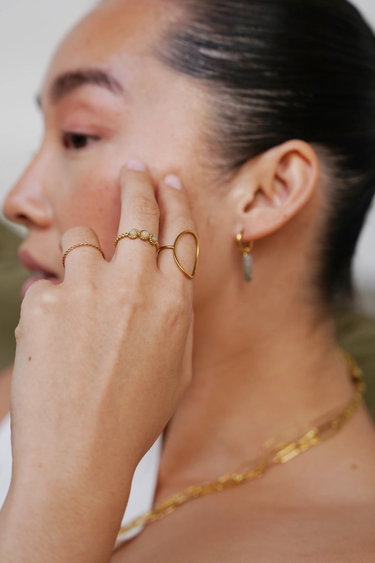 Demi | Bagues | Pierre naturelle | Acier inoxydable | Ajustable | Sans ...